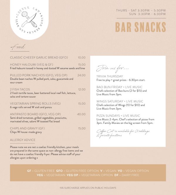 Our New Menu - Coffee Cat on Kings Beach