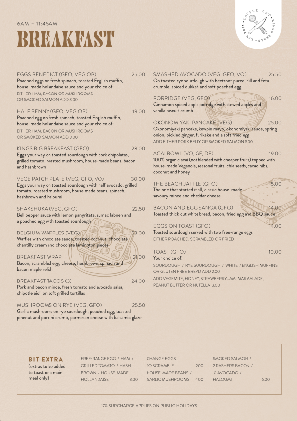 Our New Menu - Coffee Cat on Kings Beach